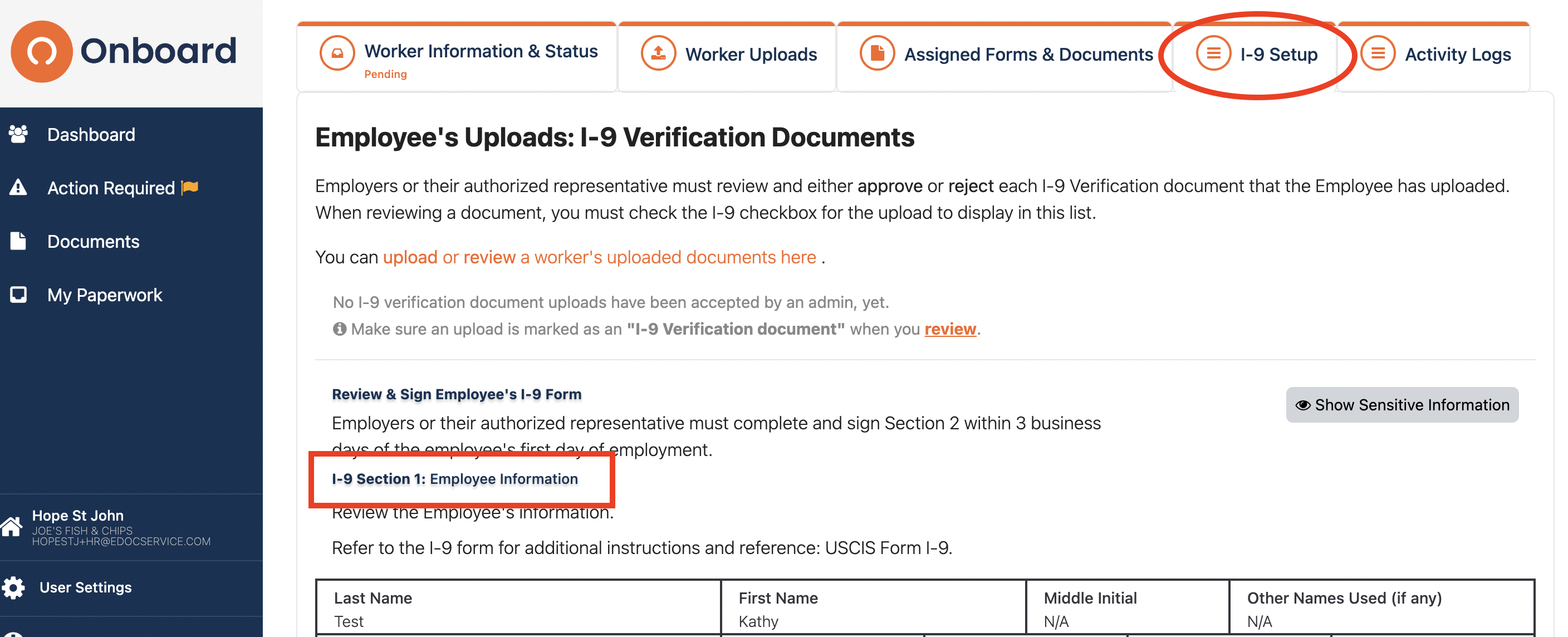 Complete the I-9 For a Worker without Uploaded Documents – Edoc Service