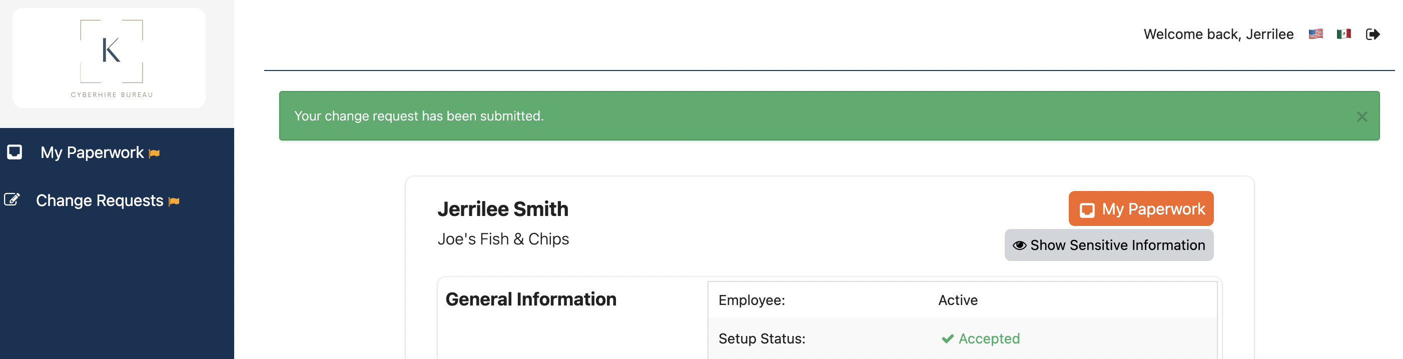 Update My Paperwork: Change Request – Edoc Service