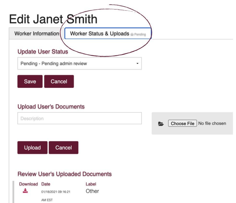 Add/Upload any Document to A Worker's Profile as An Admin – Edoc Service
