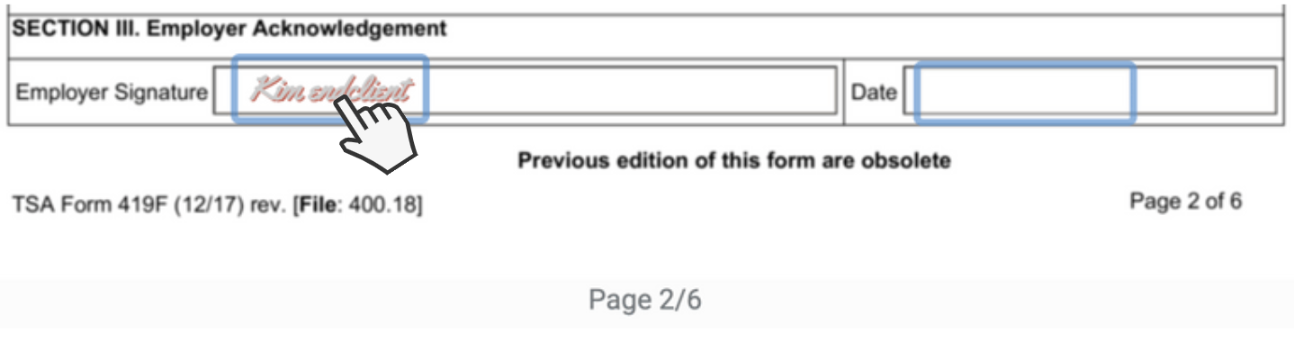 Use & Manage the TSA Form 419F – Edoc Service