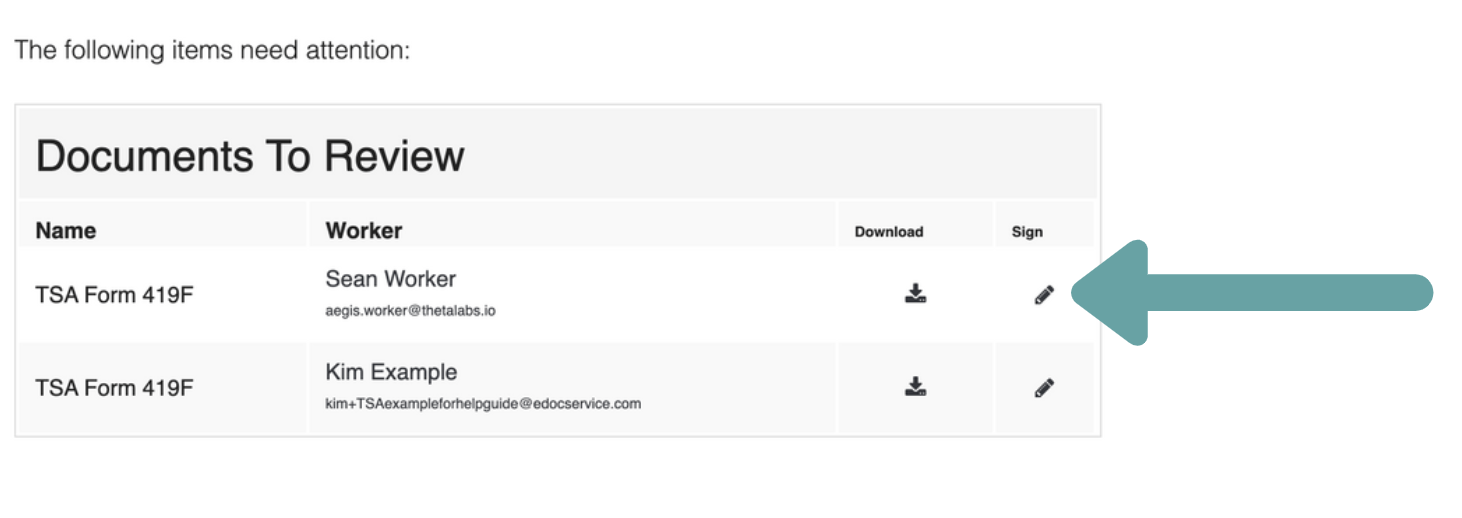 Use & Manage the TSA Form 419F – Edoc Service
