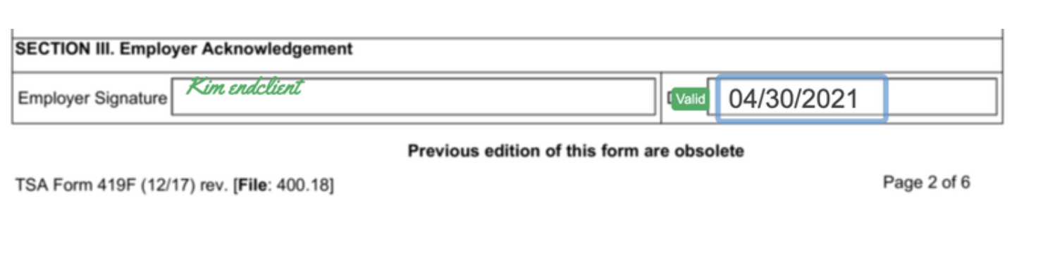 Use & Manage the TSA Form 419F – Edoc Service